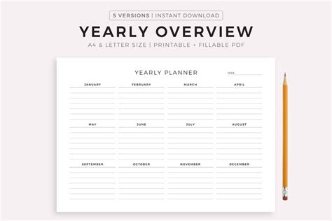 Annual Planner Printable King Printables