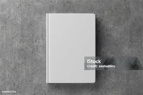 회색 콘크리트 배경에 닫힌 빈 양장본 책 모형 평면도 모형 책 메모장 당신의 디자인을 위한 빈 흰색 책 3d 렌더링 개념에 대한 스톡 사진 및 기타 이미지 Istock