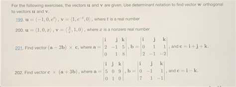 Solved For The Following Exercises The Vectors U And V Chegg