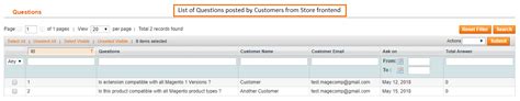 Backend Questions List Support Portal For Magento Extensions And Services