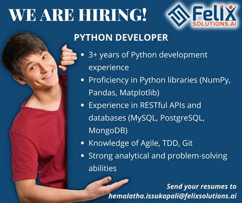 Felixsolutionsai On Linkedin Python Developer Pythondeveloper Jobopening Hyderabadjobs