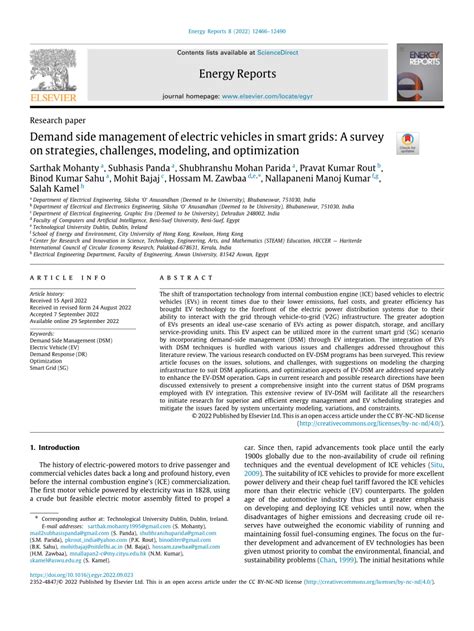 Pdf Demand Side Management Of Electric Vehicles In Smart Grids A Survey On Strategies