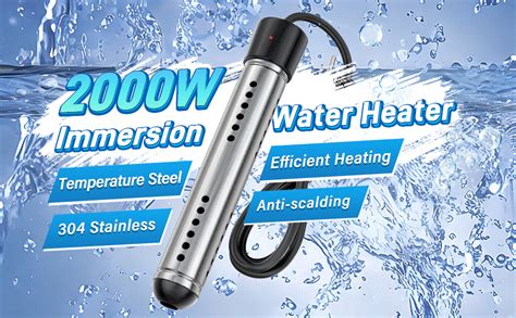 Portable Water Heater Electric 2000w Immersion Water Heater With Lcd