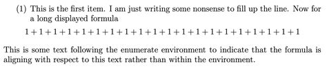Horizontal Alignment Centering Displayed Math Within Enumerate