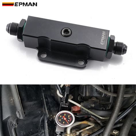 Epman Performance Engine Billet Aluminum An6 Inline Fuel Filter Bracket And 1 8npt Port For Fuel