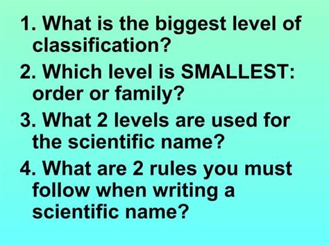 Levels Of Classification 2010 Ppt