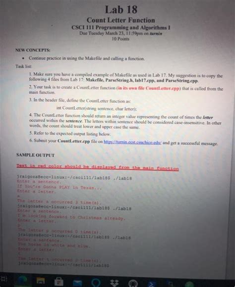 Solved Lab 18 Count Letter Function Csci 111 Programming And