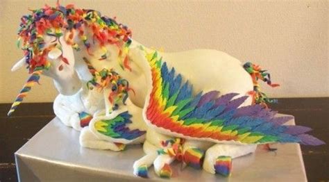 Rainbow Unicorn Pegasus Cake For A Seven Year Old Rainbow Unicorn