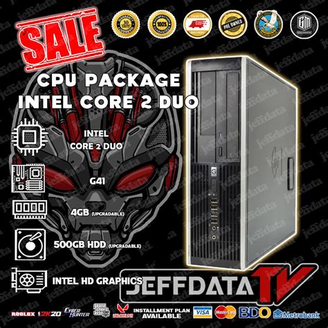 CPU Desktop SLIM Intel Core2duo 4gb 500gb Hdd Onboard Graphics Jeffdata Computers Legit