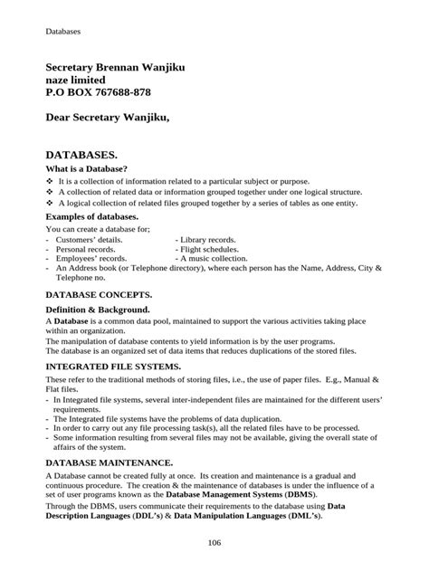 Introduction To Databases | PDF | Databases | Relational Database