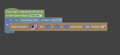 How Do I Make A Mob Drop A Custom Item I Tried This Code But It Doesnt Work R Mcreator
