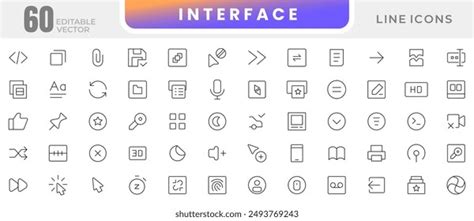 기본 인터페이스 Ux Ui 선형 아이콘 스톡 벡터로열티 프리 2493769239 Shutterstock