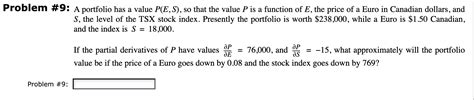 Solved Roblem 9 A Portfolio Has A Value Pes So That
