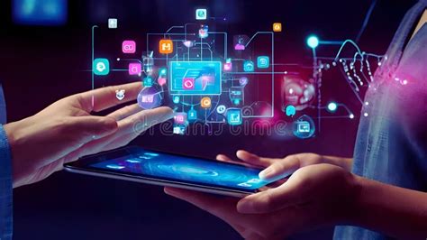 Virtual Screen Interface With Applications Icons Apps Strategy Planning Internet Technology