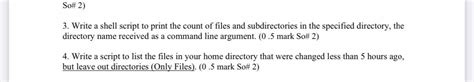Solved So Write A Shell Script To Print The Count Of Chegg Com