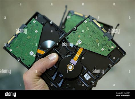 Nerd Man Hold Hdd Memory Storage Devices Tech Computer Components Shortage Stock Photo Alamy