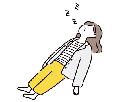 寝そべる黄色パンツの女性｜イラスト・フリー素材なら「シンテリ」