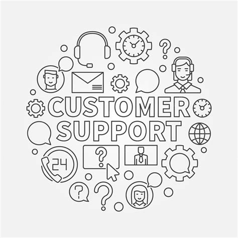 Premium Vector Customer Support Round Illustration Vector Customer Service Concept Circular