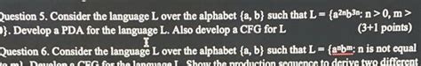 Solved Question Consider The Language L Over The Alphabet Chegg