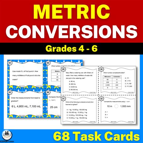 Metric System Measurement Conversion Task Cards Expertuition
