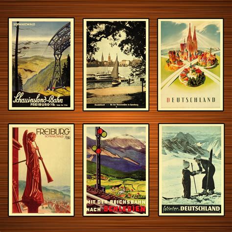 독일 여행 포스터 겨울 독일 스키 클래식 벽 스티커 캔버스 페인팅 빈티지 포스터 홈 바 장식 선물wall Stickers Aliexpress