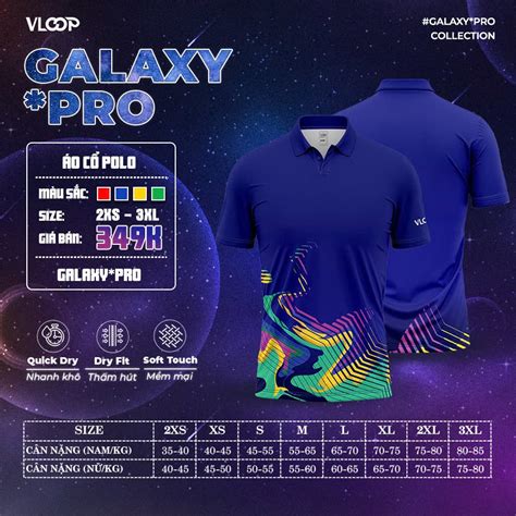 Áo Polo Thể Thao Vloop Galaxy Pro Áo Thể Thao Thun Lạnh Chính Hãng Siêu Thoáng Khí Nhiều Màu
