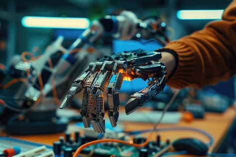 Premium Photo Male It Programmer Coding Arduino For Robotic Arm At