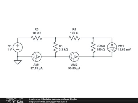 Resistor Example Voltage Divider Circuitlab