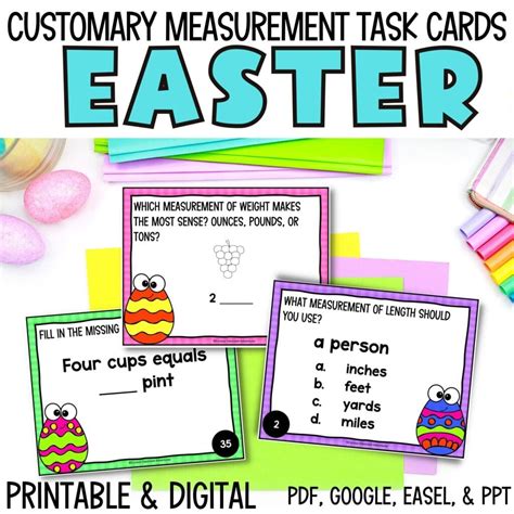 Easter Customary Measurements Task Cards Curious Classroom Adventures