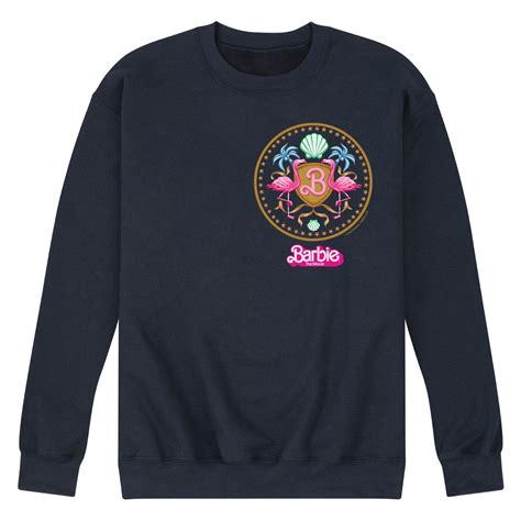 Barbie The Movie Barbie Crest Full Color Mens Crew Neck Fleece