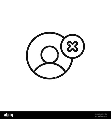 Delete User Icon Logo Sign Vector Outline In Black And White Color Stock Vector Image And Art Alamy