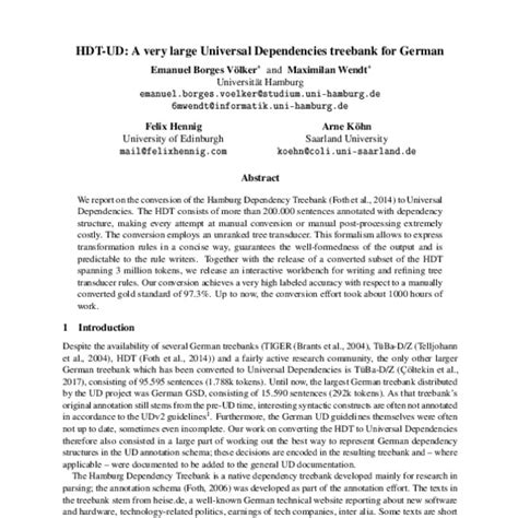 Hdt Ud A Very Large Universal Dependencies Treebank For German Acl