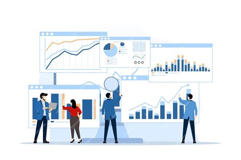 Premium Vector Illustration Of Analytics And Monitoring With Business Team On Monitoring