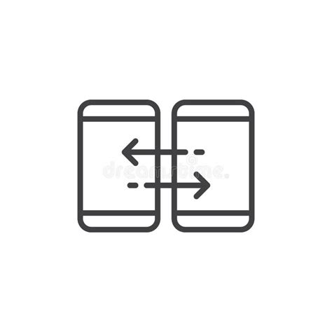 mobile device synchronization line icon stock vector illustration of
