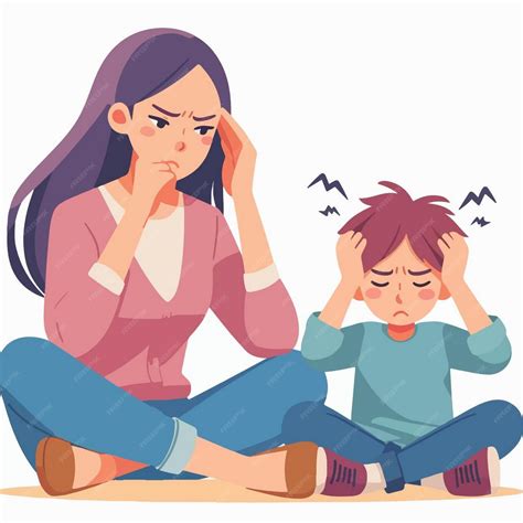 Premium Vector Vector Illustration Of Mother Was Stressed About