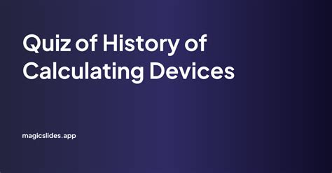 History Of Calculating Devices