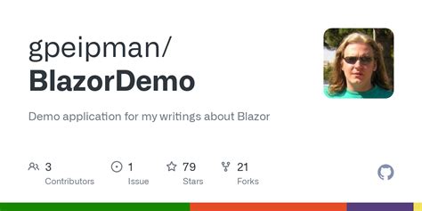 GitHub Gpeipman BlazorDemo Demo Application For My Writings About Blazor