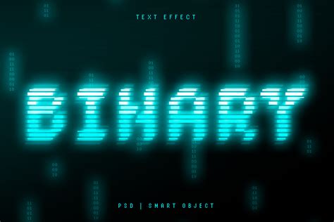 Binary Text Effect Mockup Premium And Free Psd Mockup Store