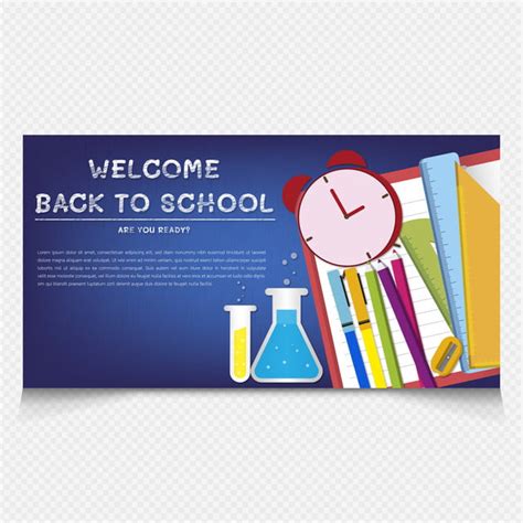 Welcome Back To School Banner Illustration Background Vector Png And