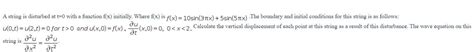 Solved A String Is Disturbed At T With A Function F X Chegg Com