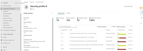 セキュリティ ベースラインの評価 Microsoft Defender Vulnerability Management