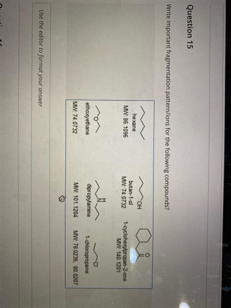 Solved Question 15 Write Important Fragmentation