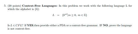 solved 5 20 points context free languages in this