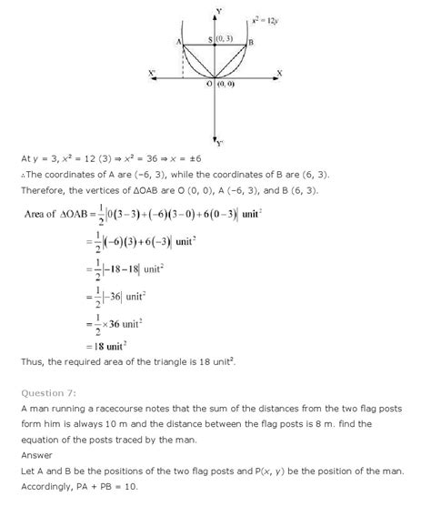 Maths Ch Conic Sections Class NCERT Solutions