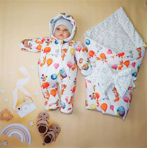 Набор на выписку из роддома конверт с комбинезоном воздушные шарики от продавца Masyasha в