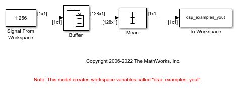 Compute Mean Using Sliding Window MATLAB Simulink