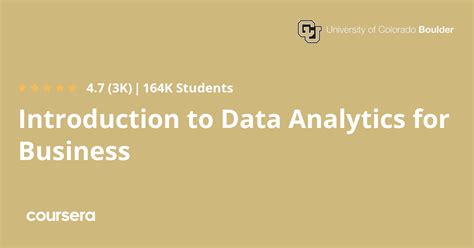 Introduction To Data Analytics For Business Coursya