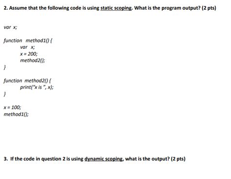 Solved 2 Assume That The Following Code Is Using Static
