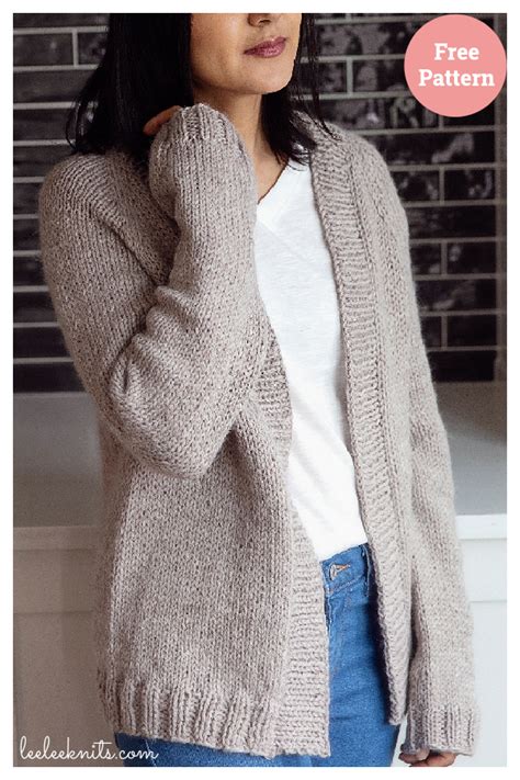 Simple Cozy Raglan Cardigan Free Knitting Pattern In 2024 Ladies