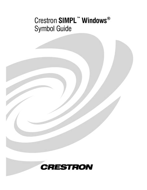 Crestron Simpl Windows Symbol Guide